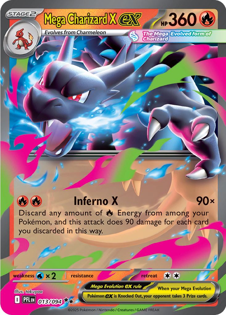 Mega Charizard X ex - [ 013/094 ] - Double Rare - Pokemon ME02 Phantas ...