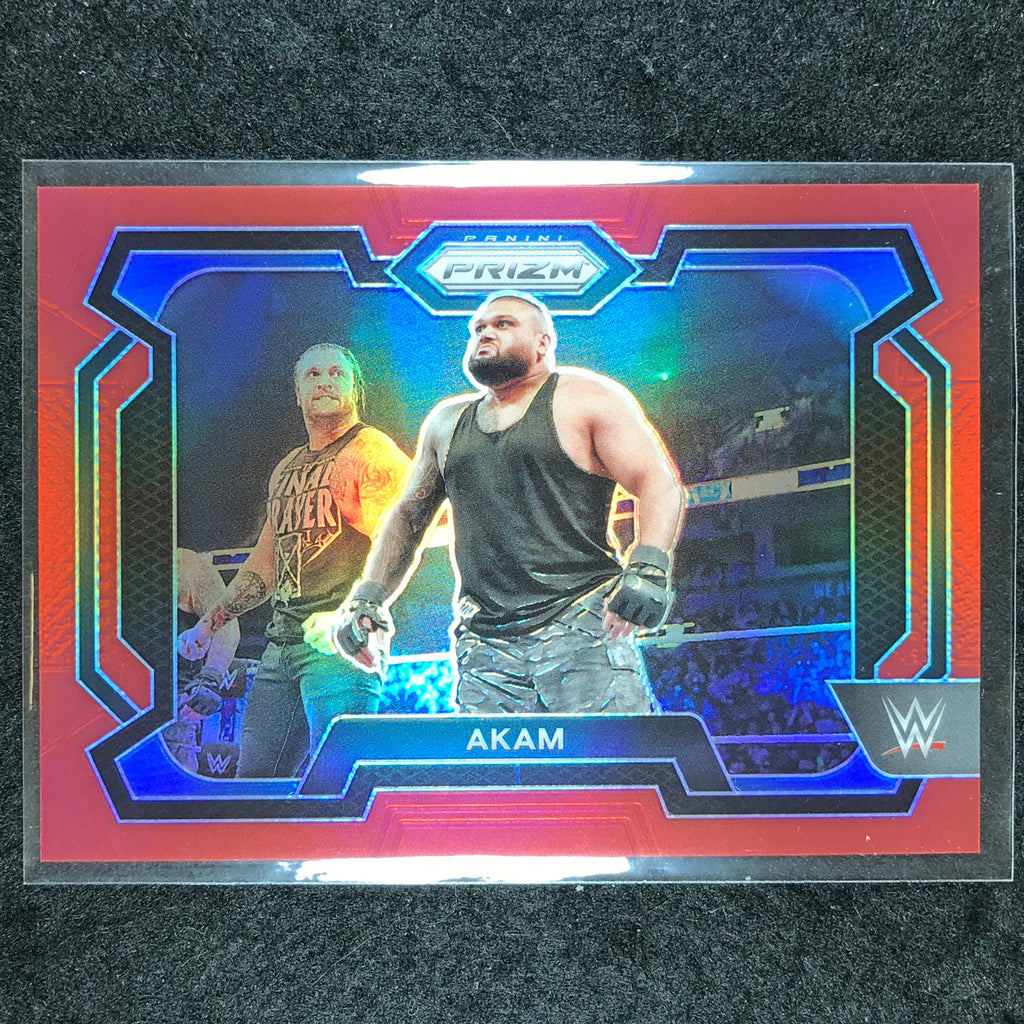 2024 Prizm WWE AKAM Base Horizontal Red 98/299 #24 – Cherry Collectables