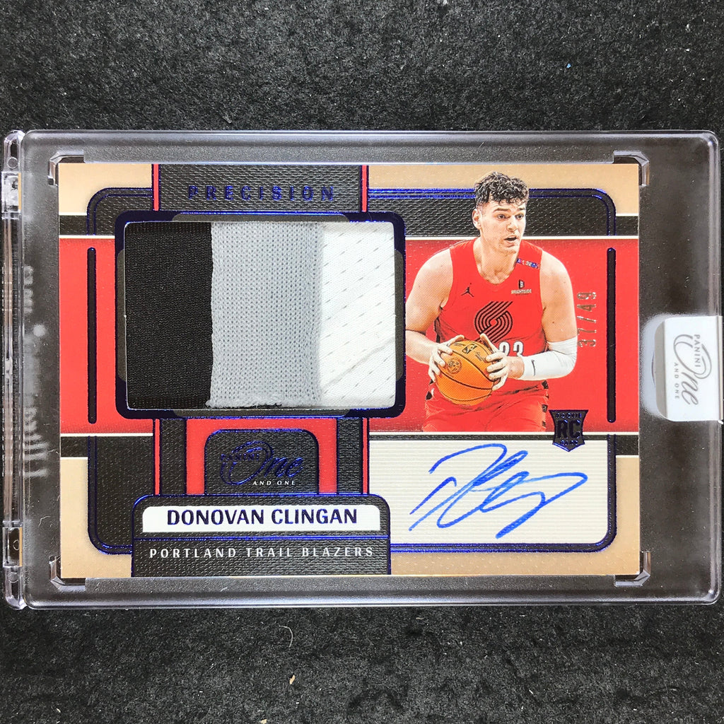 2024-25 One and One DONOVAN CLINGAN Precision Rookie Patch Auto Blue 3 ...