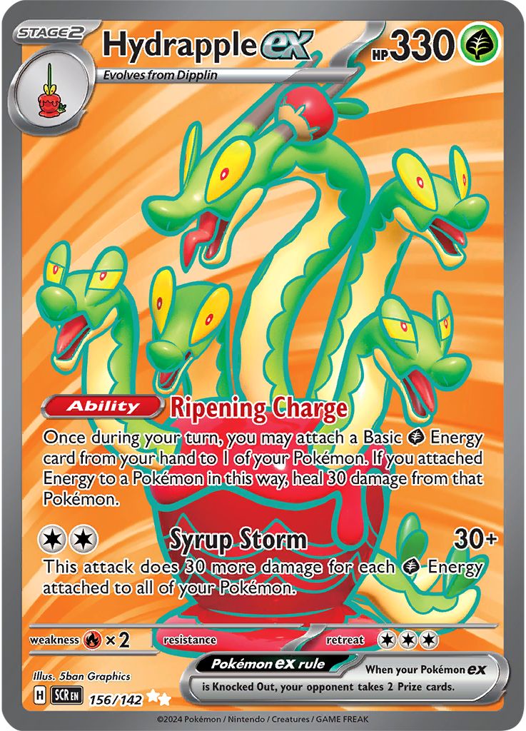 156/142 - Hydrapple ex - Ultra Rare Stellar Crown – Cherry Collectables