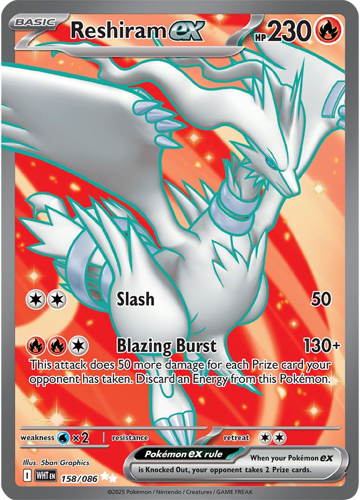 [FULL ART] Reshiram ex - 158/086 - Ultra Rare Pokemon White Flare – Cherry Collectables