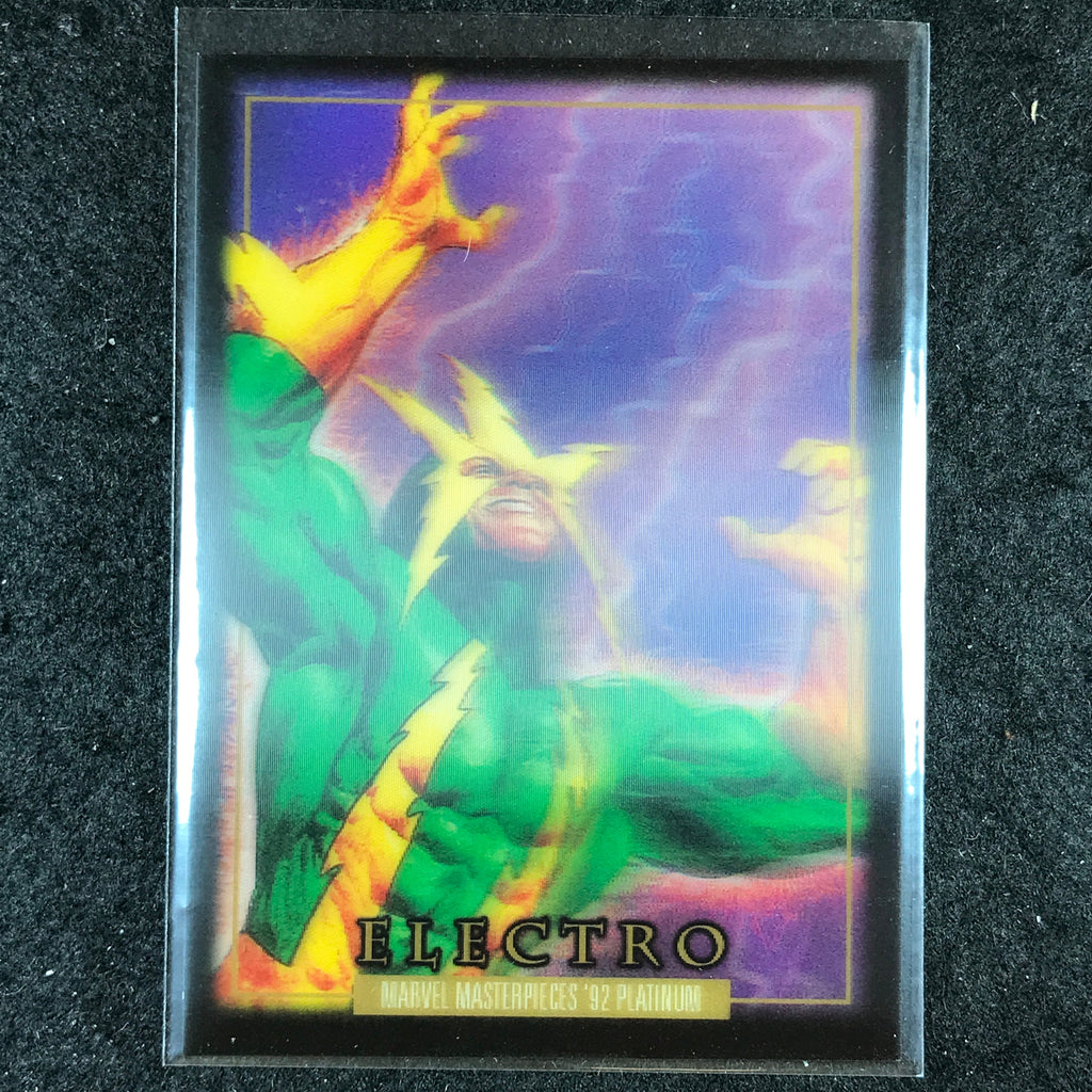 2024 Marvel Masterpieces '92 Platinum ELECTRO Base Lenticular #23 – Cherry Collectables