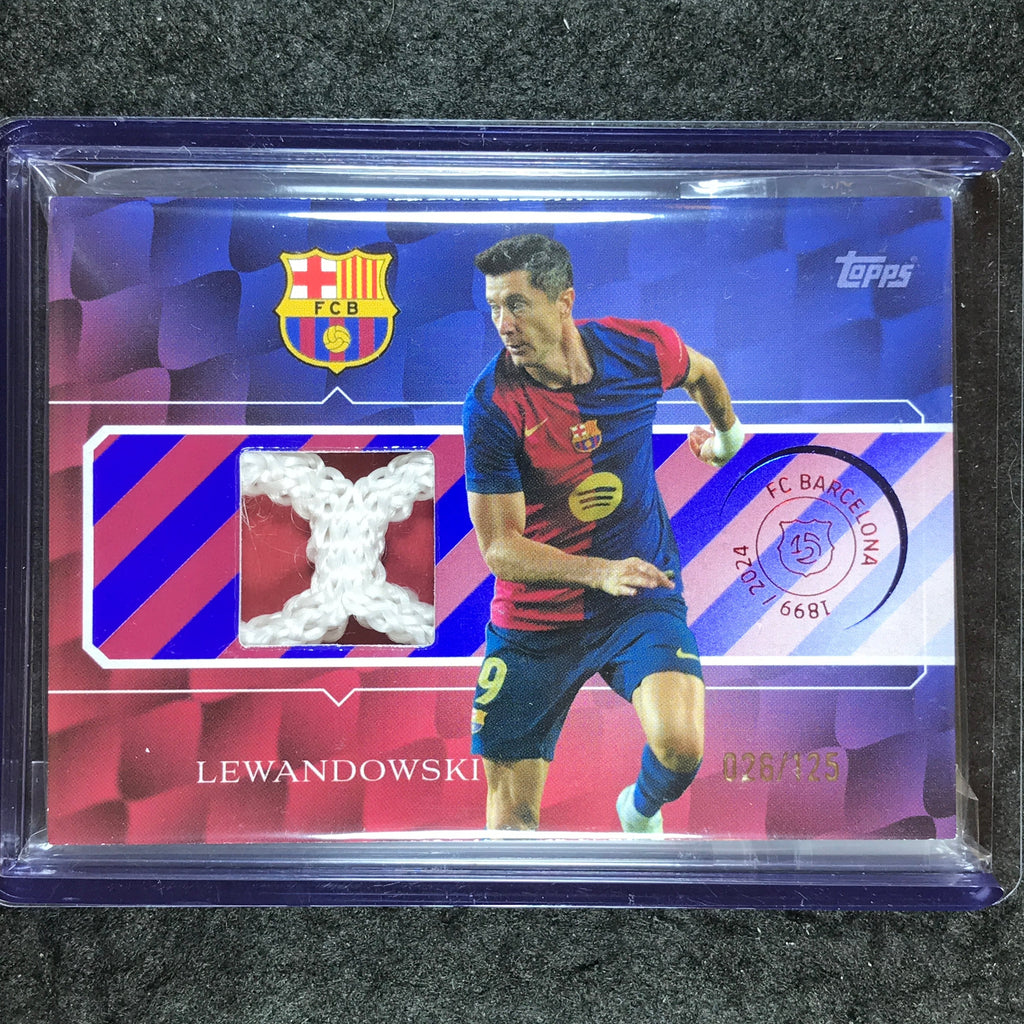 2024-25 Topps Barcelona 125th ROBERT LEWANDOWSKI Camp Nou Net Relic 26 ...
