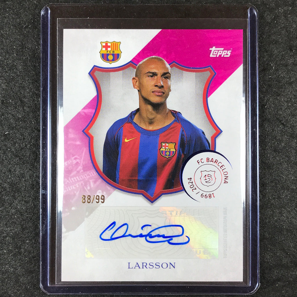 2024-25 Topps Barcelona 125th HENRIK LARSSON 125 Legacy Auto Pink 88/9 ...