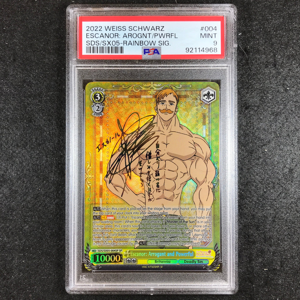 PSA 9 Escanor: Arrogant and Powerful - SX05-004SP - Rainbow Signature ...