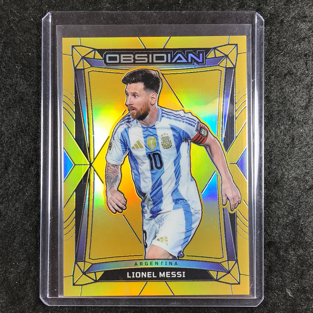 2024-25 Obsidian Soccer LIONEL MESSI Base Electric Etch Gold Flood 1/1 ...