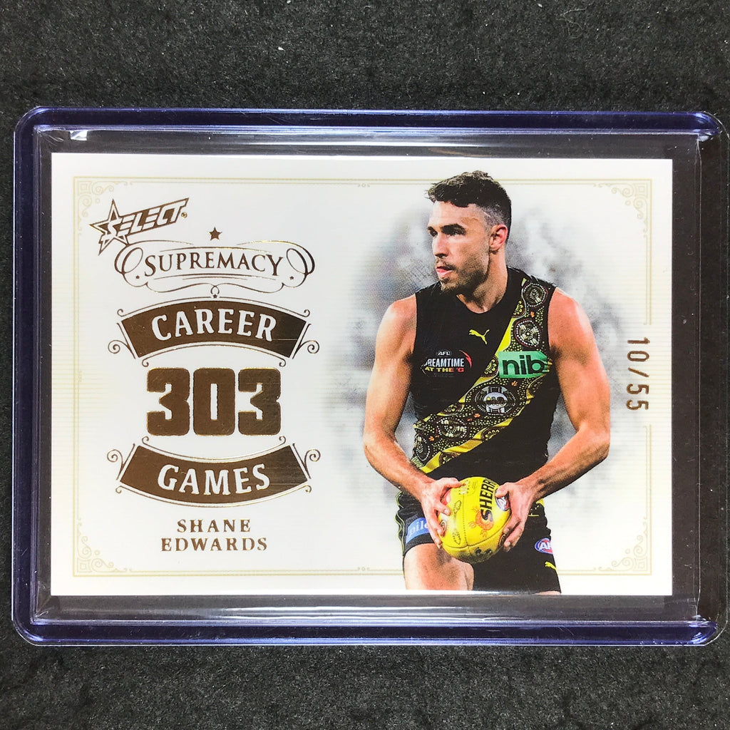 2024 Select AFL Supremacy SHANE EDWARDS Career Games 10/55 #SE – Cherry ...