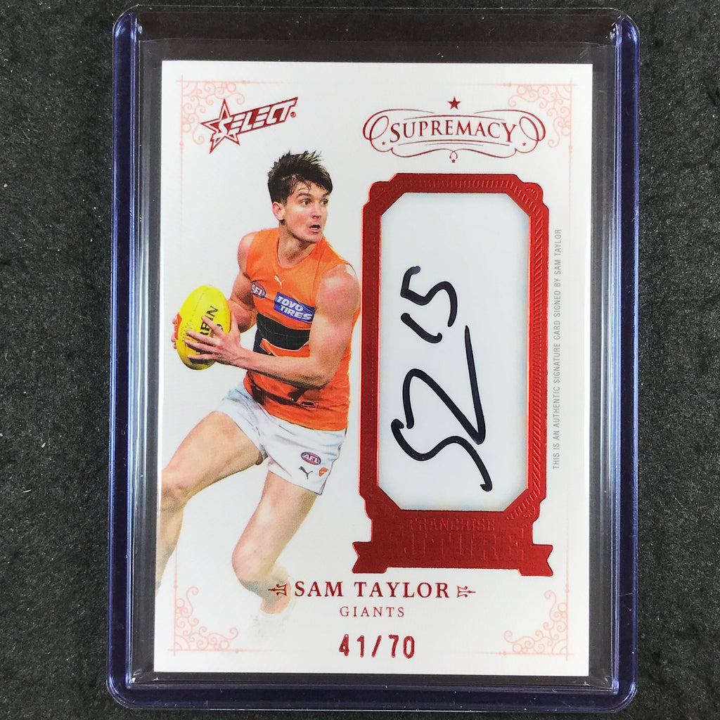 2024 Select AFL Supremacy SAM TAYLOR Franchise Future Signature Auto 4 ...