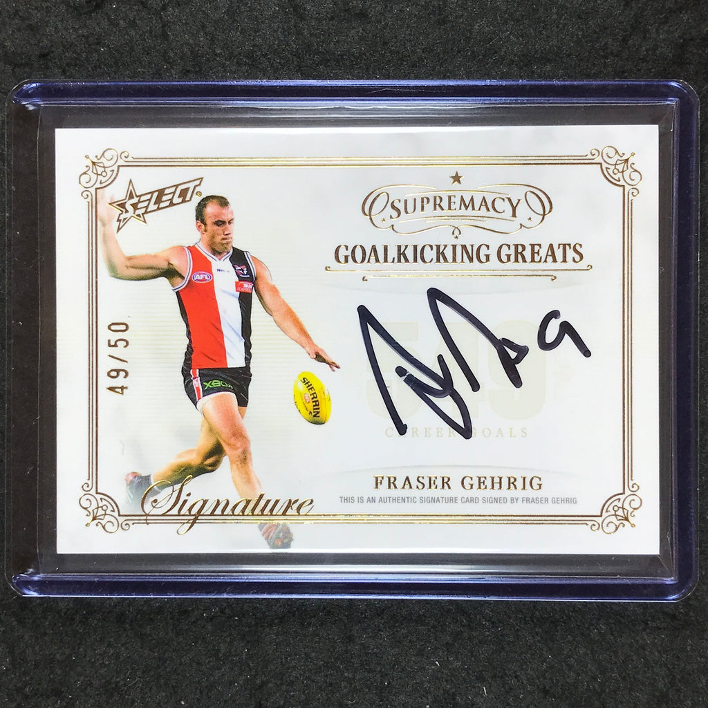 2024 Select AFL Supremacy FRASER GEHRIG Goalkicking Greats Signature 4 ...