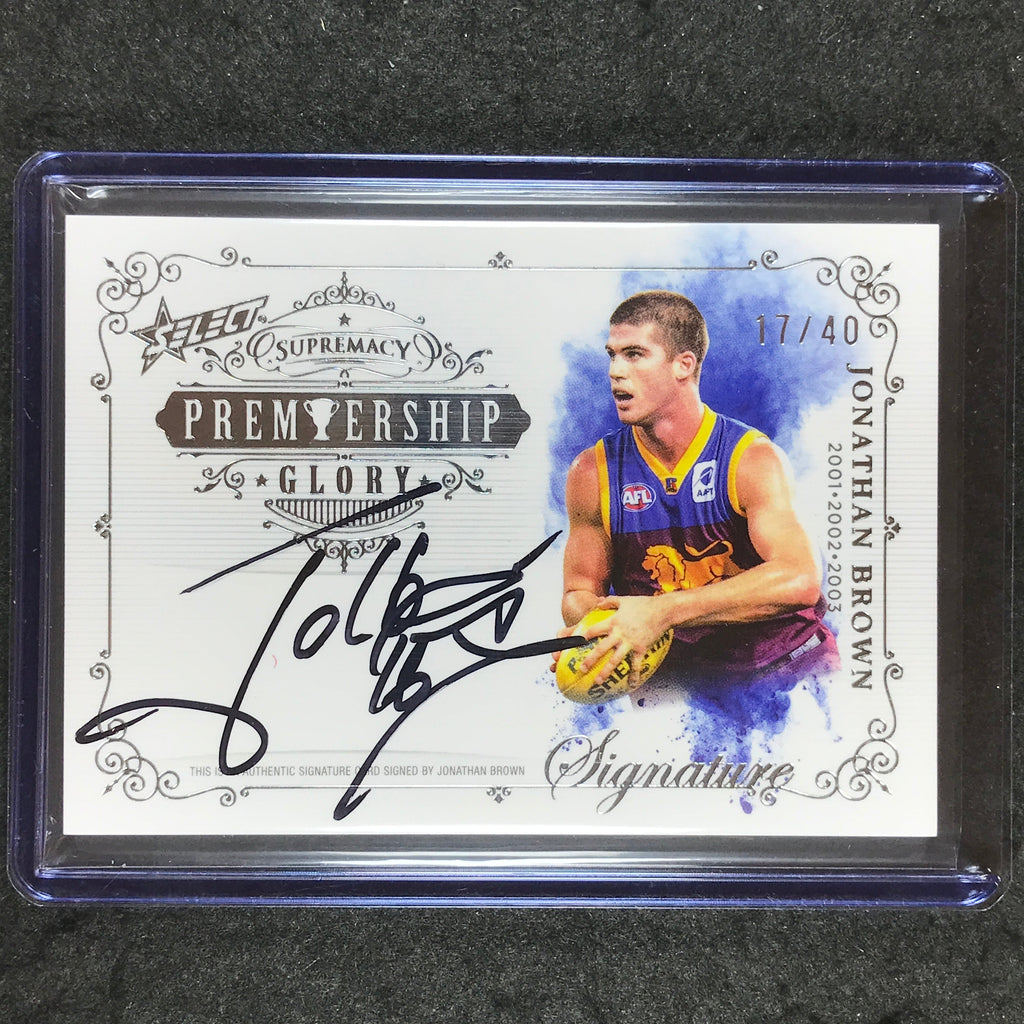 2024 Select AFL Supremacy JONATHAN BROWN Premiership Glory Signature A ...