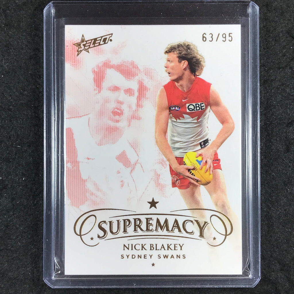 2024 Select AFL Supremacy NICK BLAKEY Gold 63/95 #136 – Cherry Collectables