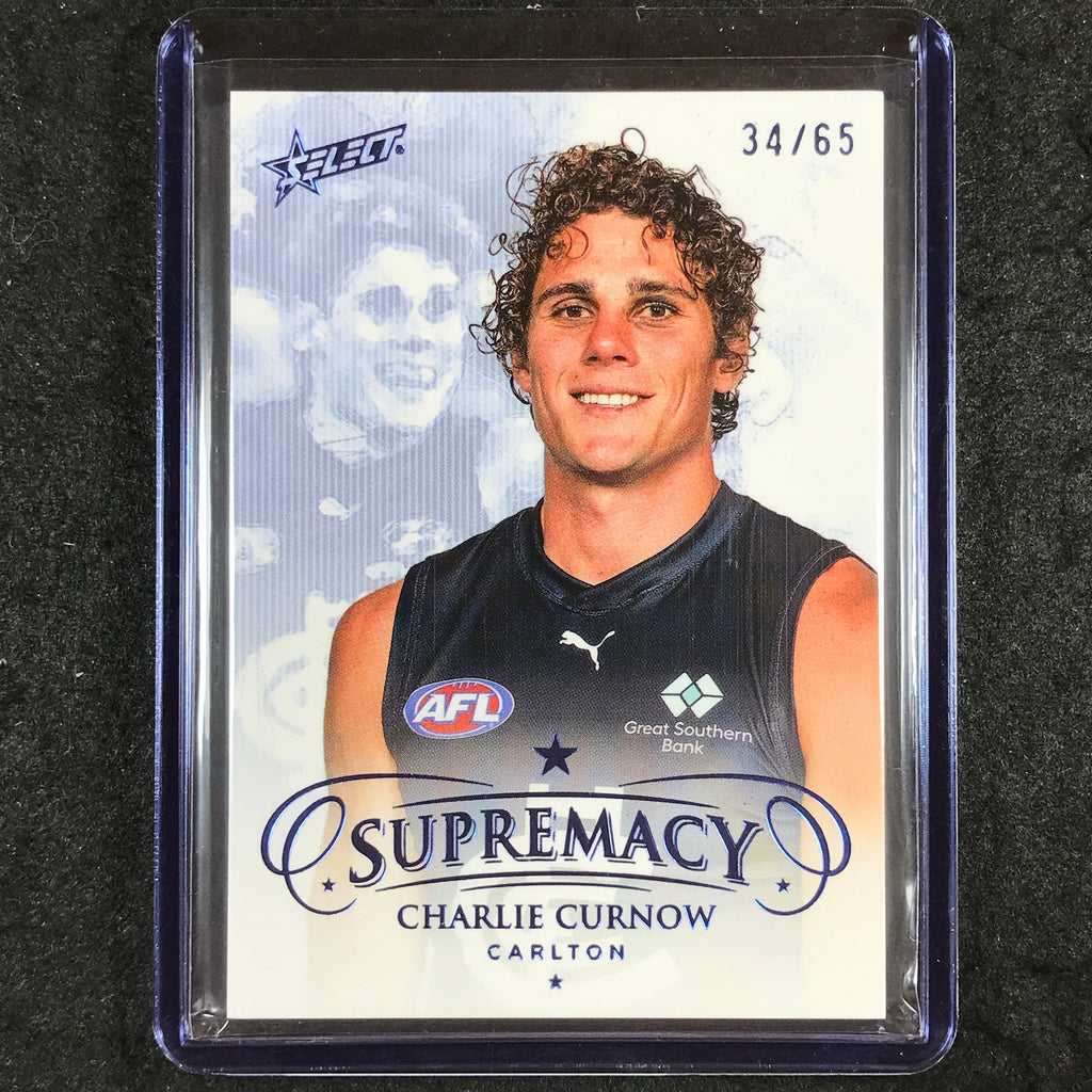 2024 Select AFL Supremacy CHARLIE CURNOW Blue Portrait 34/65 #21 ...
