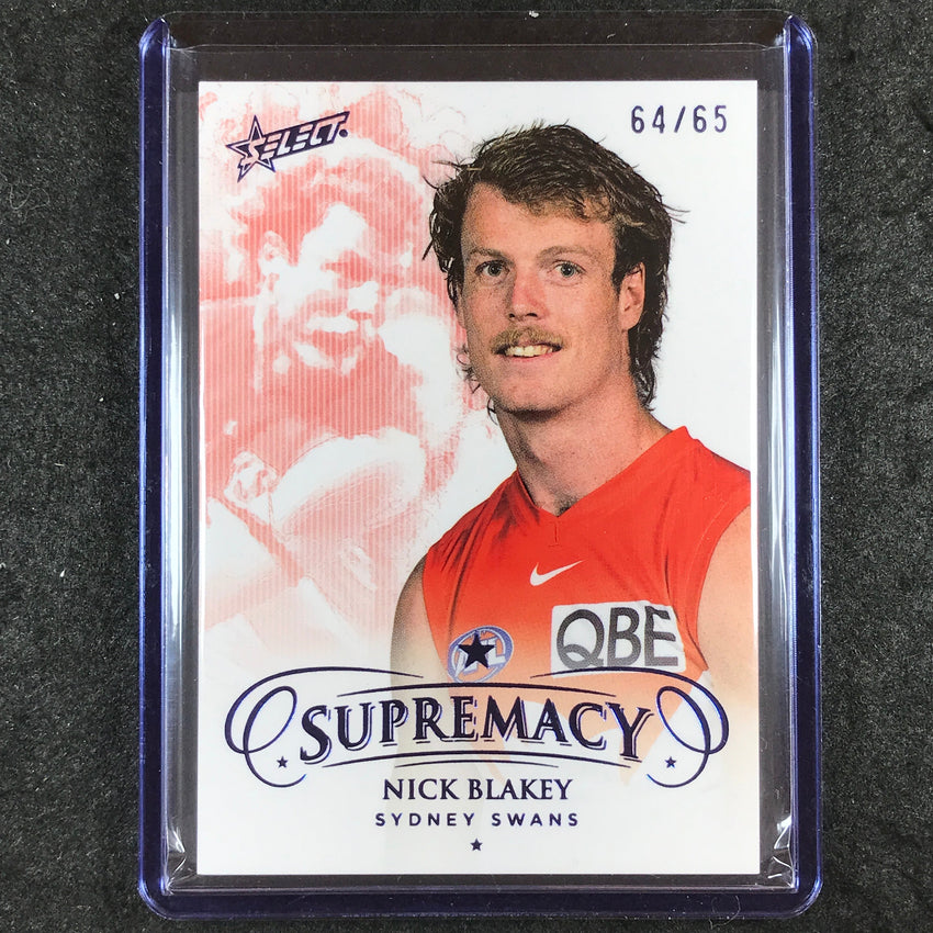 2024 Select AFL Supremacy NICK BLAKEY Blue Portrait 64/65 #136 – Cherry ...