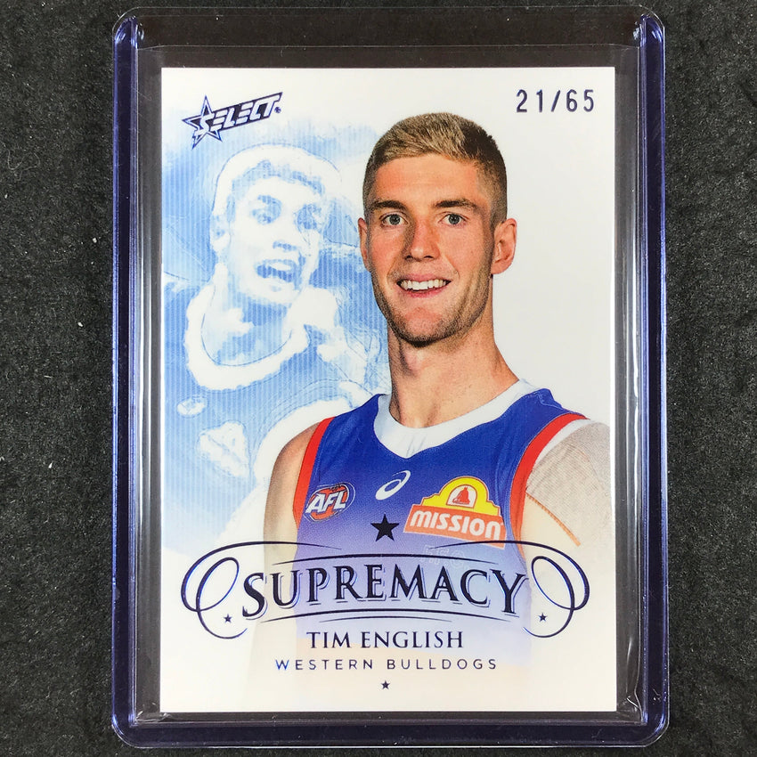 2024 Select AFL Supremacy TIM ENGLISH Blue Portrait 21/65 #156 – Cherry ...
