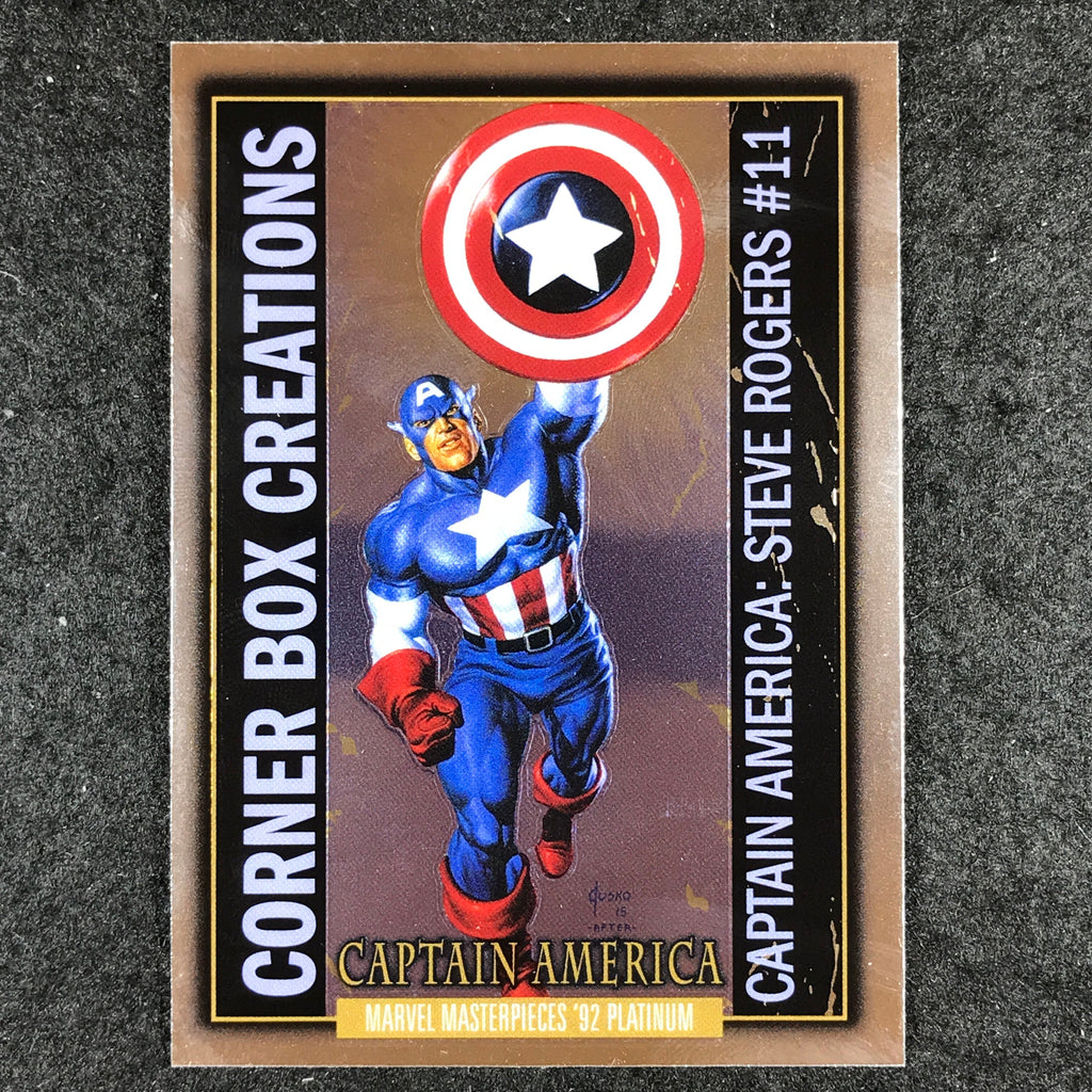 2024 Marvel Masterpieces '92 Platinum CAPTAIN AMERICA Corner Box Creat ...