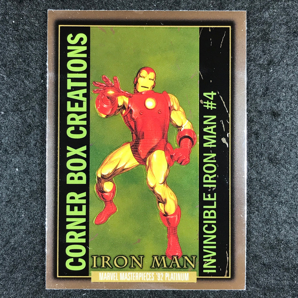 2024 Marvel Masterpieces '92 Platinum IRON MAN Corner Box Creations Ba ...
