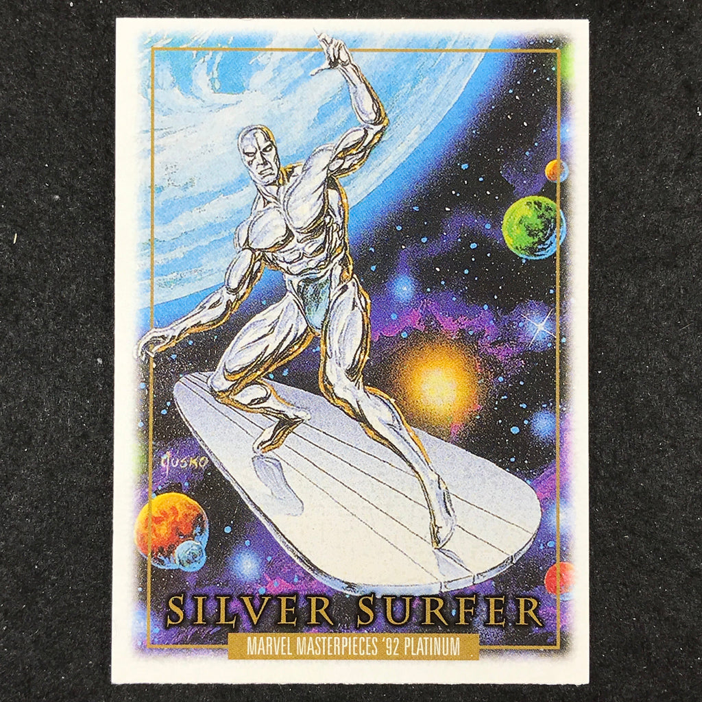 2024 Marvel Masterpieces '92 Platinum SILVER SURFER Base Leather #90 ...