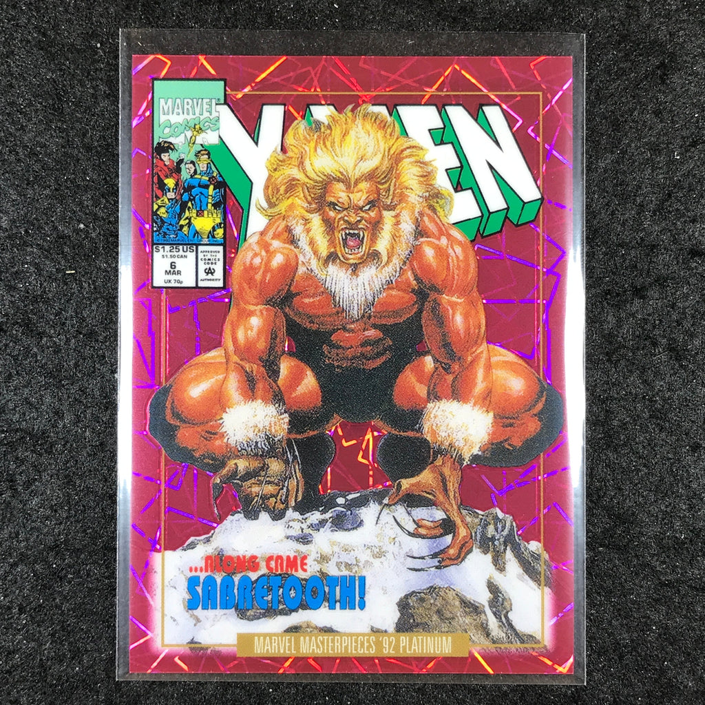 2024 Marvel Masterpieces '92 Platinum SABRETOOTH Variant Pink Laser 16 ...