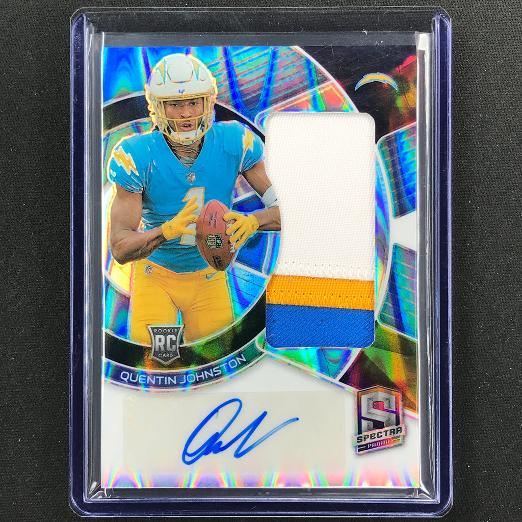 2023 Spectra Football Quentin Johnston Radiant Rookie Patch Auto Super ...