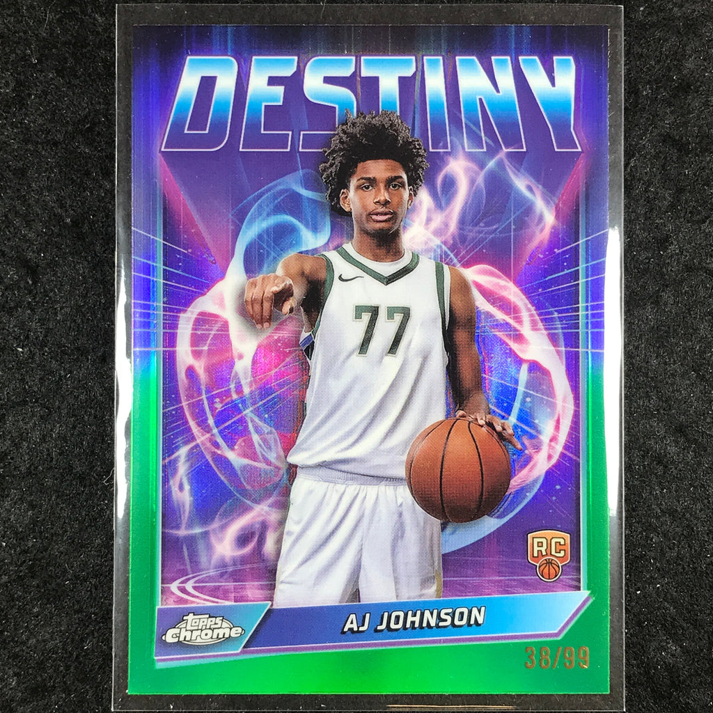 2024-25 Topps Chrome Basketball AJ JOHNSON Destiny Rookie Green 38/99 ...