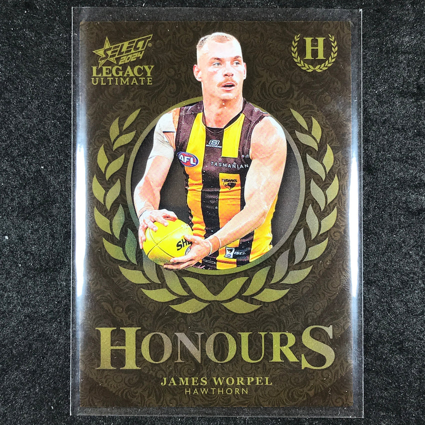 2024 Select AFL Legacy Ultimate JAMES WORPEL Honours 24/255 #110 – Cherry Collectables