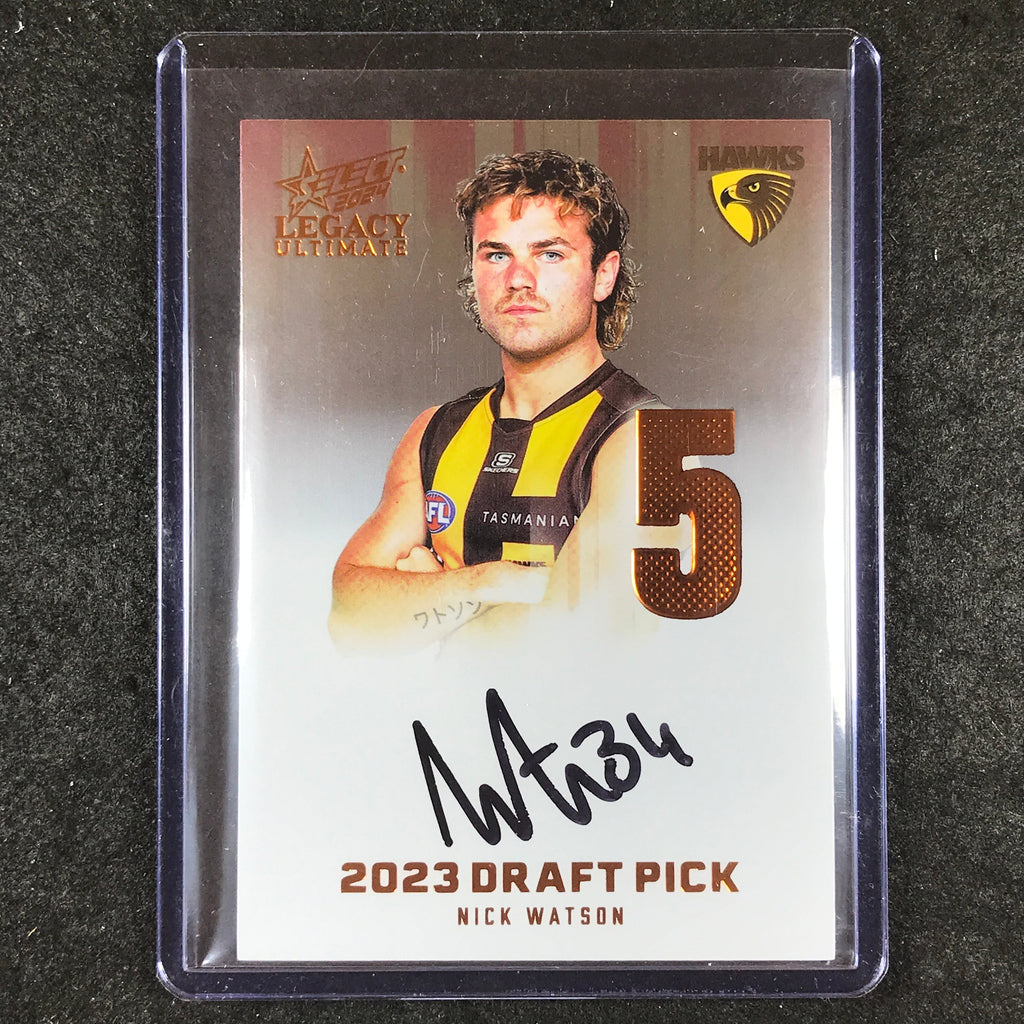 2024 Select AFL Legacy Ultimate NICK WATSON Draft Pick Signatures Copp ...