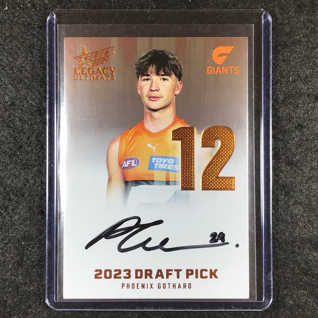2024 Select AFL Legacy Ultimate PHOENIX GOTHARD Draft Pick Signatures ...
