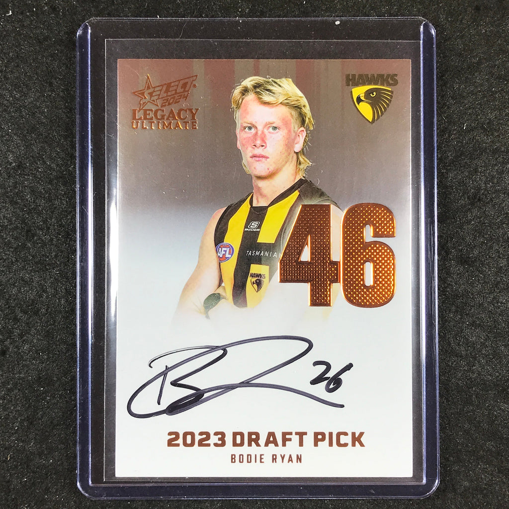 2024 Select AFL Legacy Ultimate BODIE RYAN Draft Pick Signatures Coppe ...