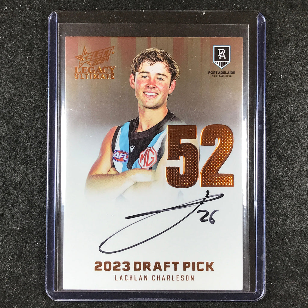 2024 Select AFL Legacy Ultimate LACHLAN CHARLESON Draft Pick Signature ...