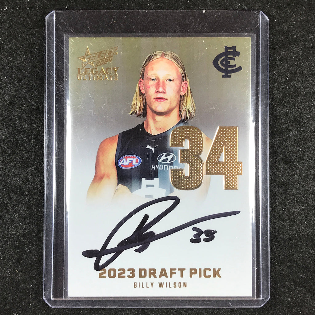 2024 Select AFL Legacy Ultimate BILLY WILSON Draft Pick Signatures Gol ...
