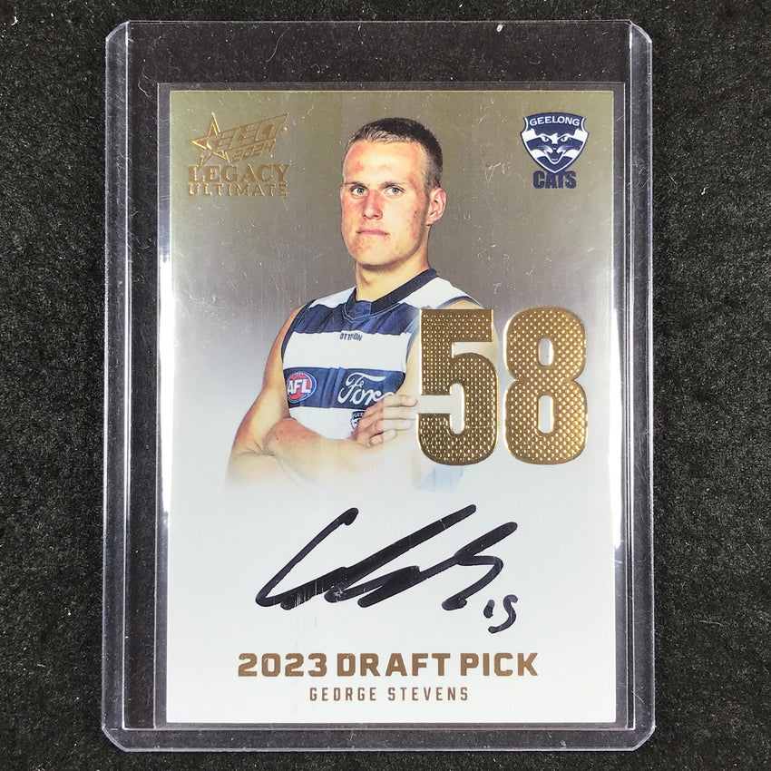 2024 Select AFL Legacy Ultimate GEORGE STEVENS Draft Pick Signatures G ...