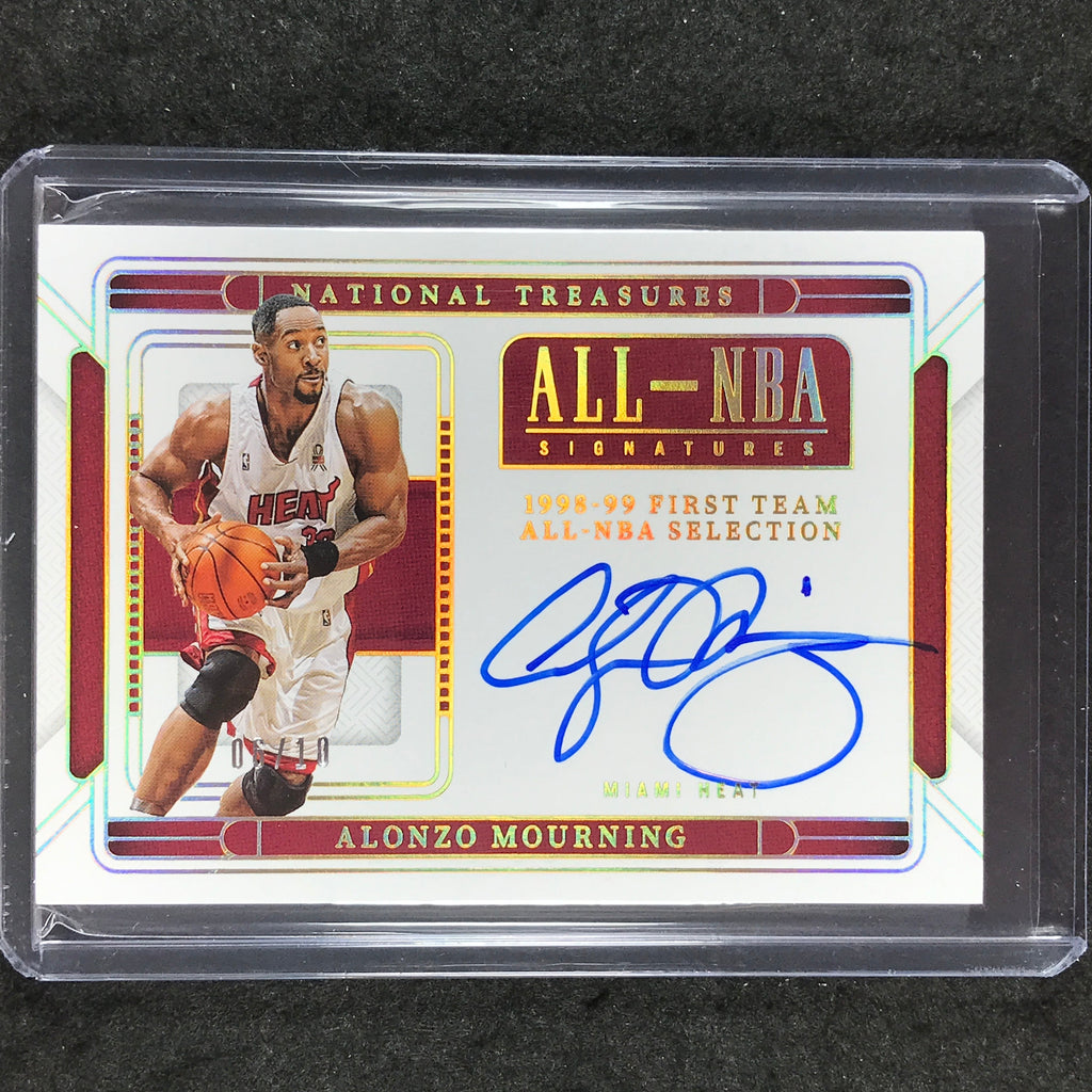 2024-25 National Treasures ALONZO MOURNING All-NBA Signatures Auto Gol ...