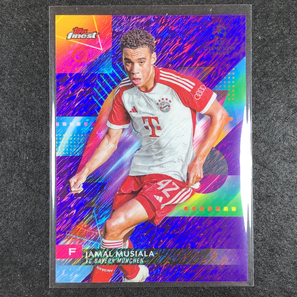 2023-24 UEFA Club Comp Finest JAMAL MUSIALA Base Purple Shimmer 54/199 ...