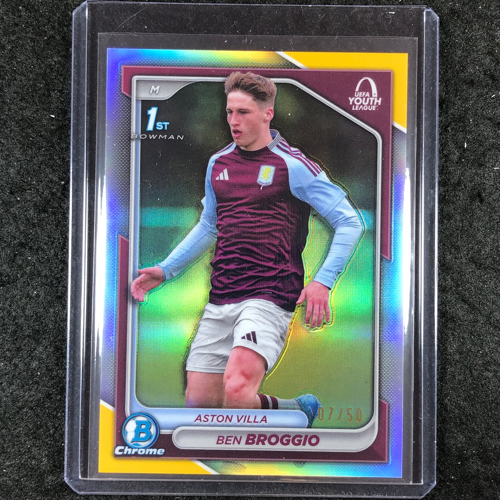 2024-25 Topps Chrome UEFA Club Comp BEN BROGGIO Bowman Youth League Go ...
