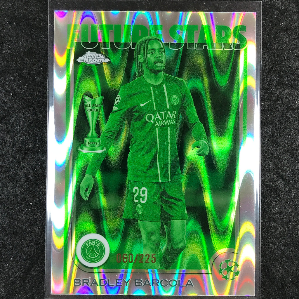 2024-25 Topps Chrome UEFA Club Comp BARCOLA Future Stars Night Vision ...