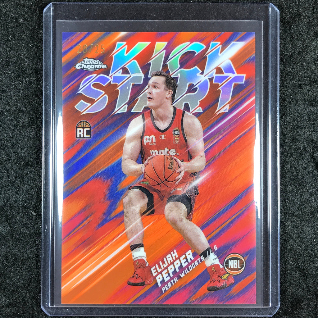 2024-25 Topps Chrome NBL ELIJAH PEPPER Kick Start Rookie Orange 20/25 ...