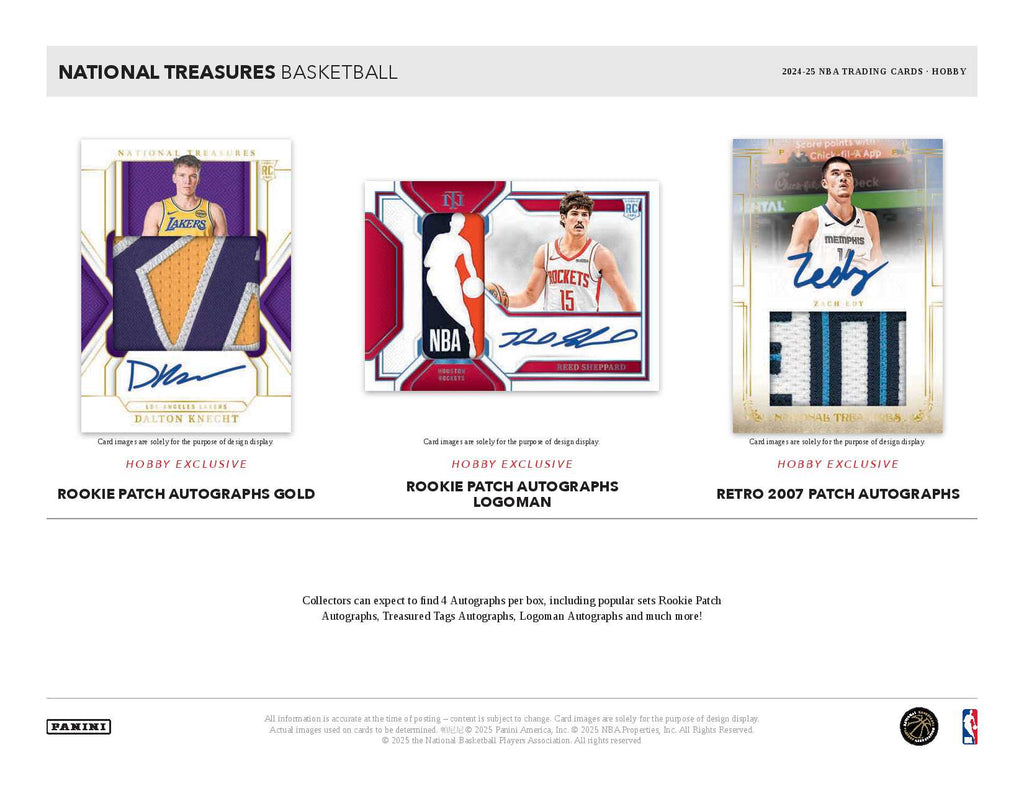 2024-25 Panini National Treasures Basketball Hobby Box | Logoman RC ...
