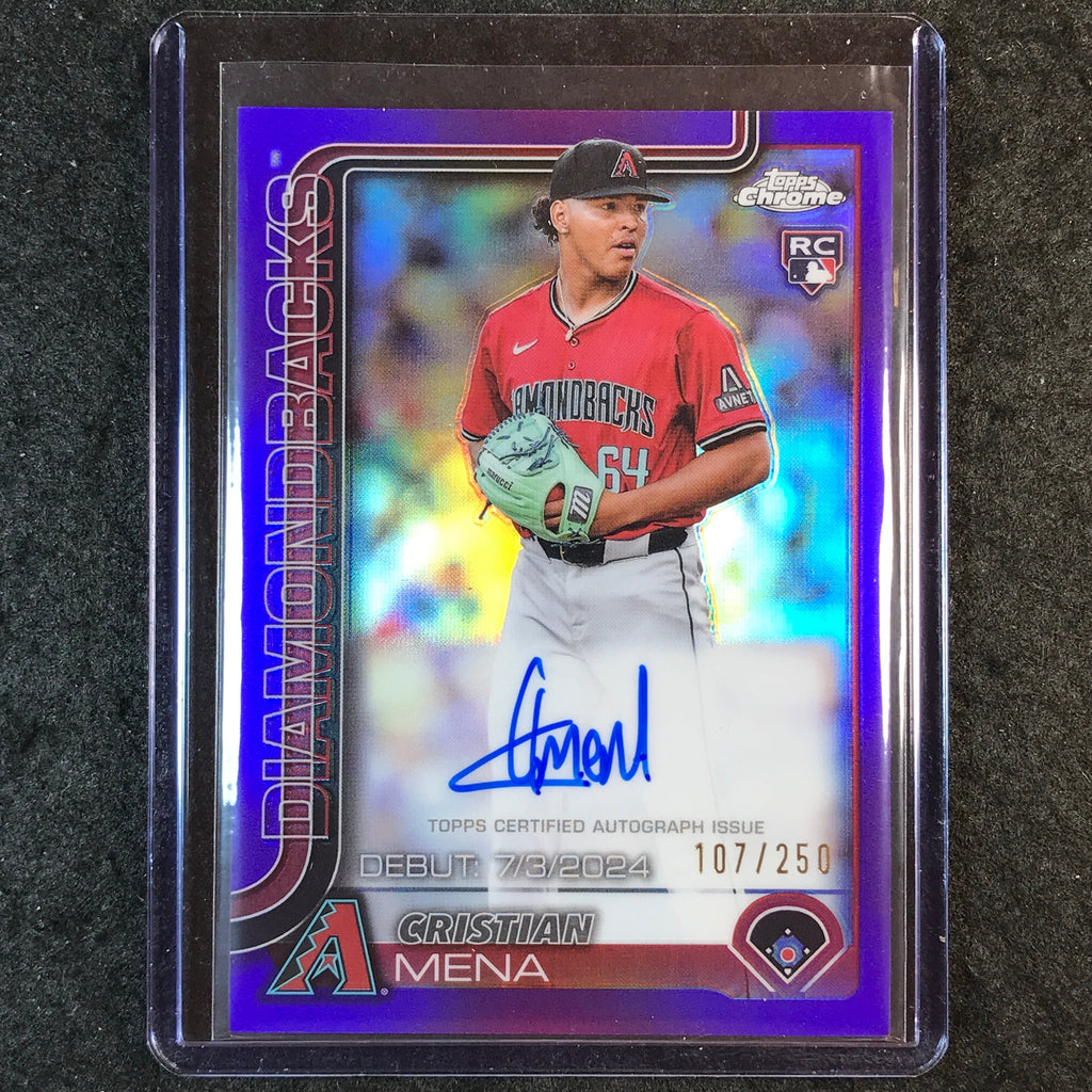 2025 Topps Chrome Update MLB CRISTIAN MENA Rookie Debut Auto Purple 10 ...