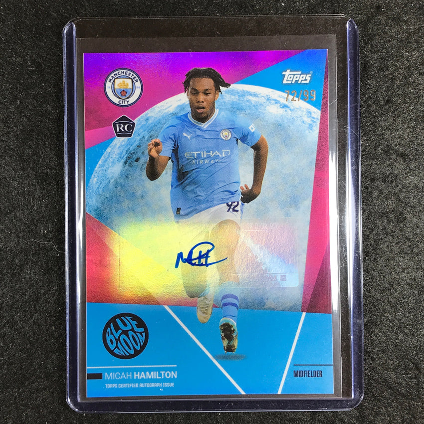 2023-24 Topps Manchester City MICAH HAMILTON Blue Moon Rookie Auto Pin ...