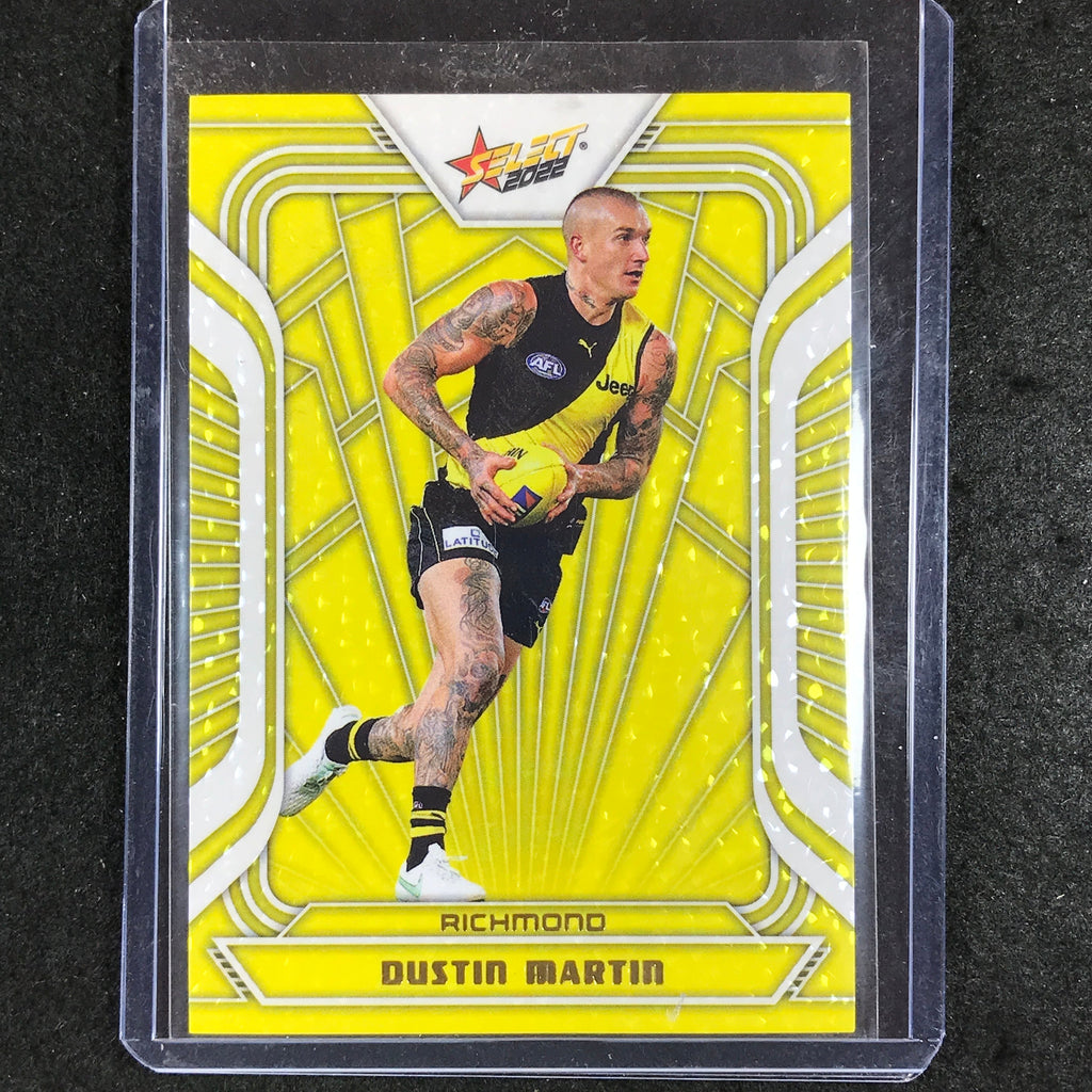 2022 Select AFL Footy Stars DUSTIN MARTIN Fractured Acid Yellow 96/145 ...