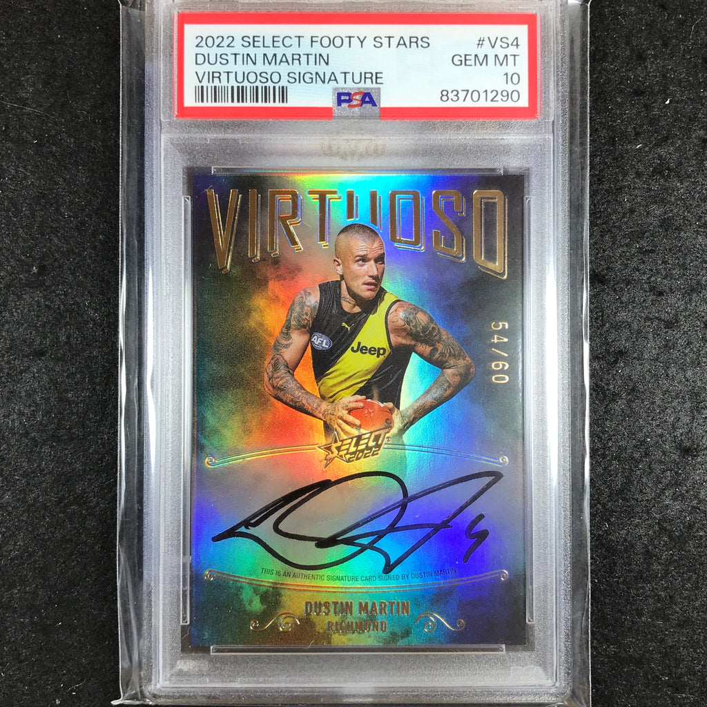 2022 Select AFL Footy Stars DUSTIN MARTIN Virtuoso Signature 54/60 PSA ...