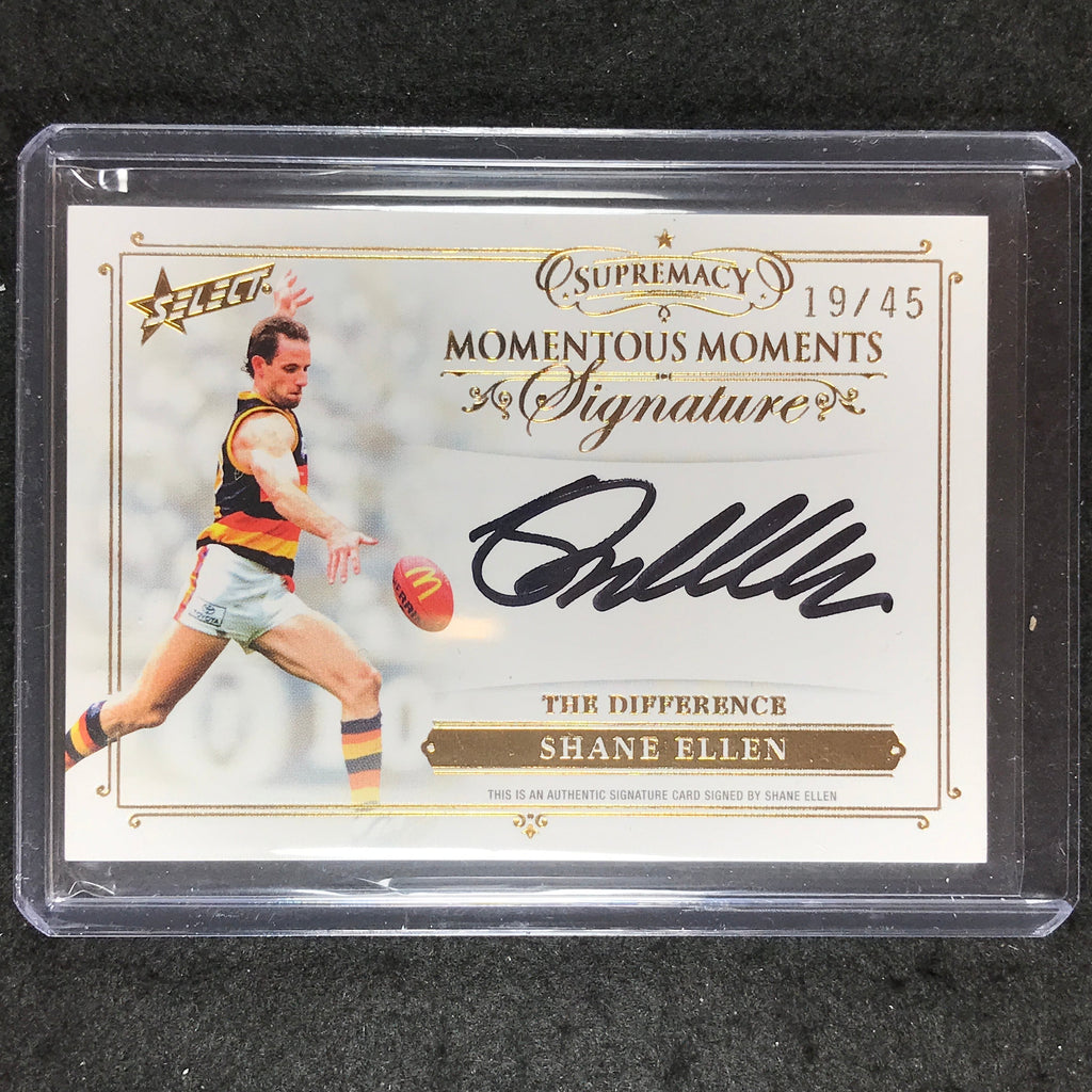 2021 Select AFL Supremacy SHANE ELLEN Momentous Moments Signature 19/4 ...