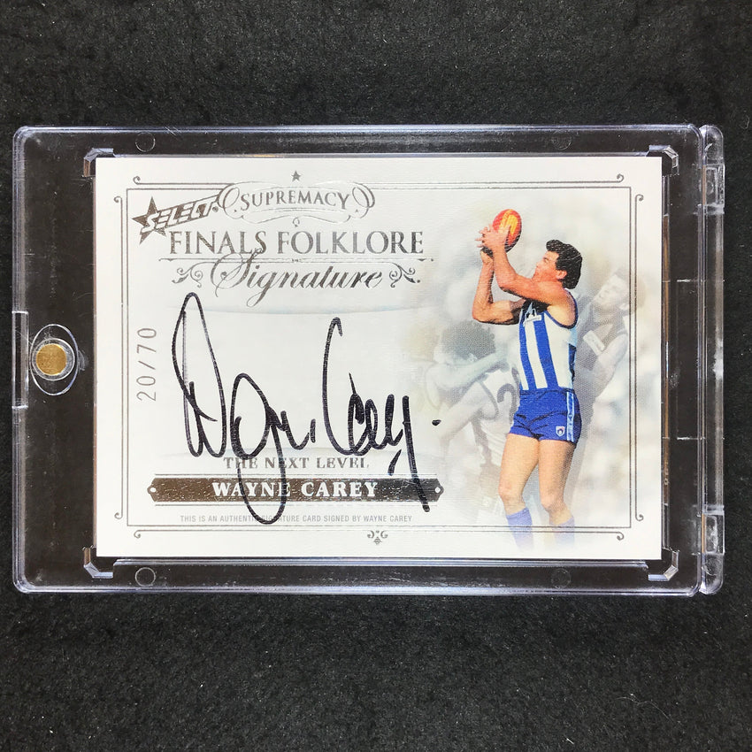 2019 Select AFL Supremacy WAYNE CAREY Finals Folklore Signature 20/70 ...