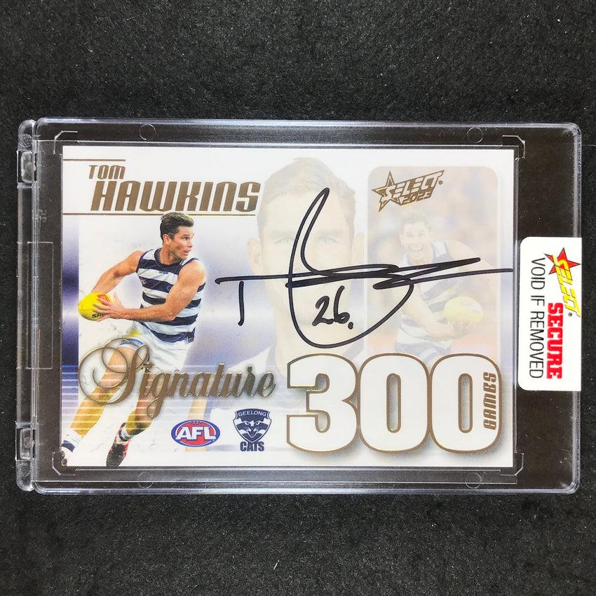 2023 Select AFL Footy Stars TOM HAWKINS 300 Games Case Card Signature ...