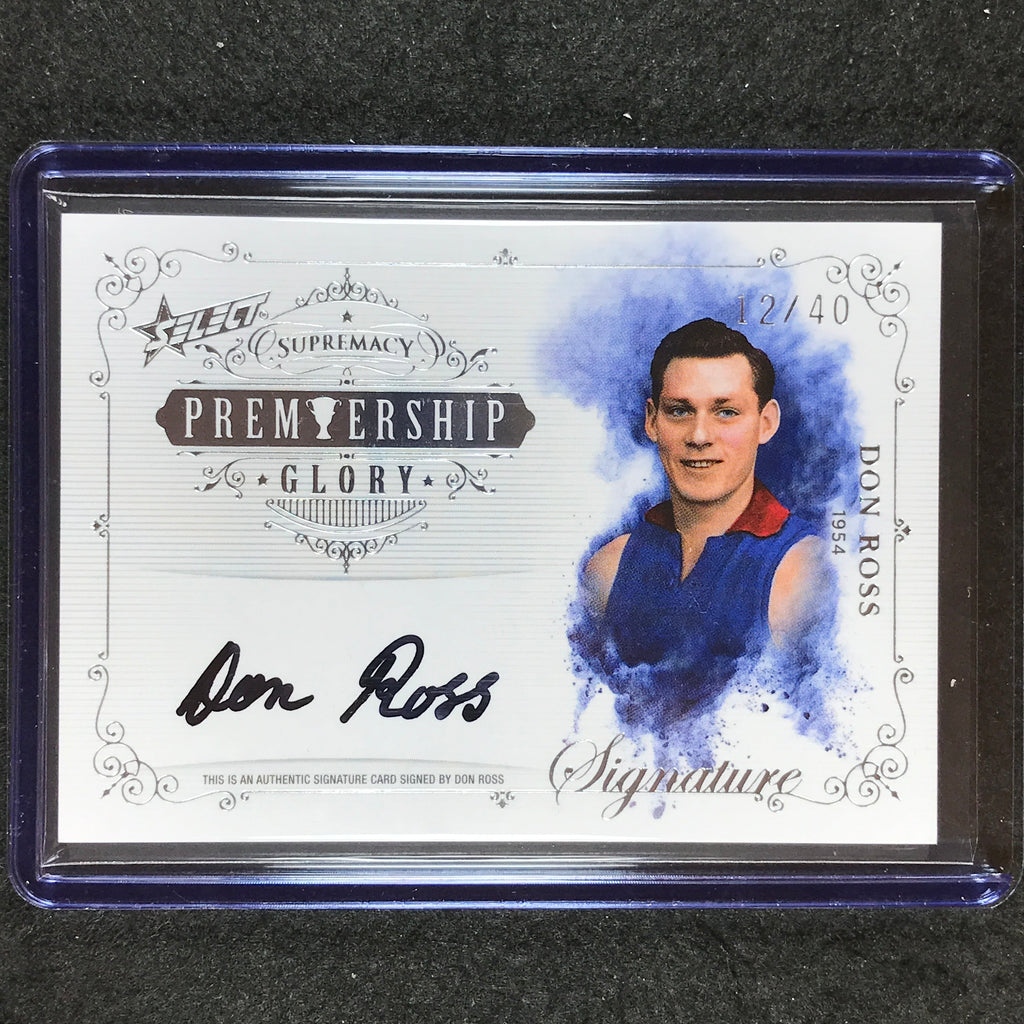 2019 Select AFL Supremacy DON ROSS Premiership Glory Signature 12/40 ...