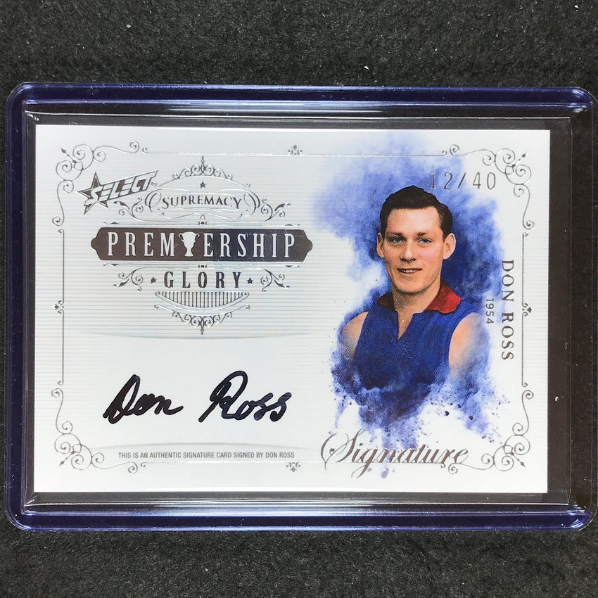 2019 Select AFL Supremacy DON ROSS Premiership Glory Signature 12/40 ...