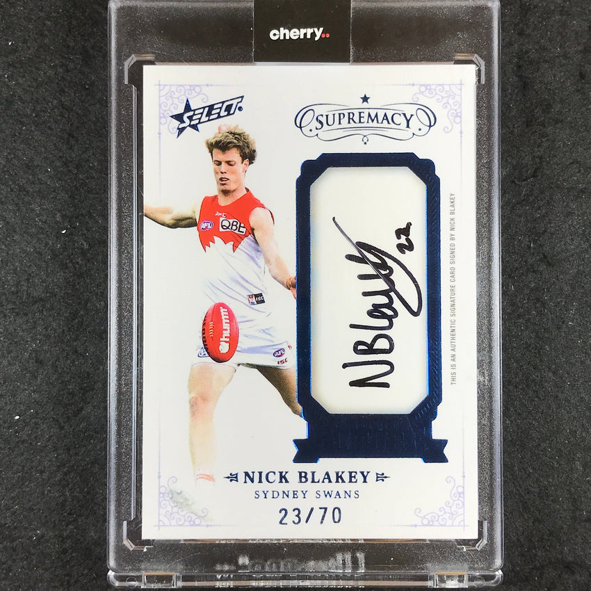 2021 Select AFL Supremacy NICK BLAKEY Franchise Future Signature 23/70 ...