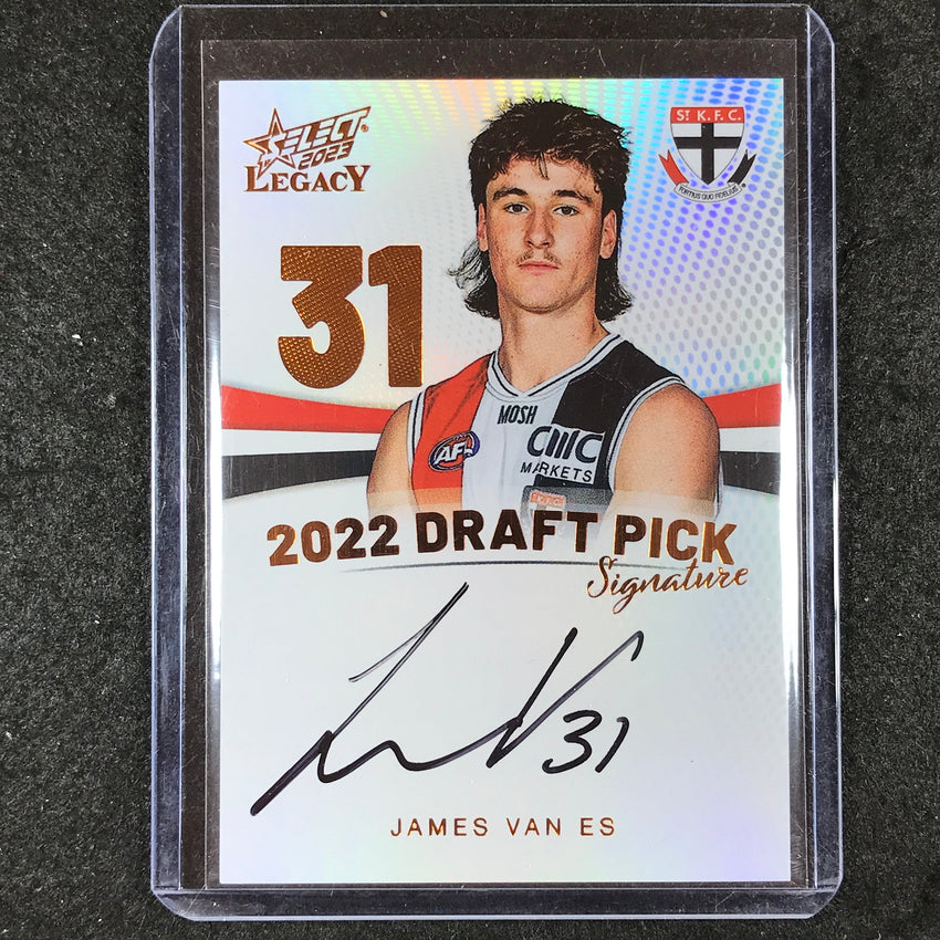 2023 Select AFL Legacy JAMES VAN ES Draft Pick Signature Copper 174/17 ...