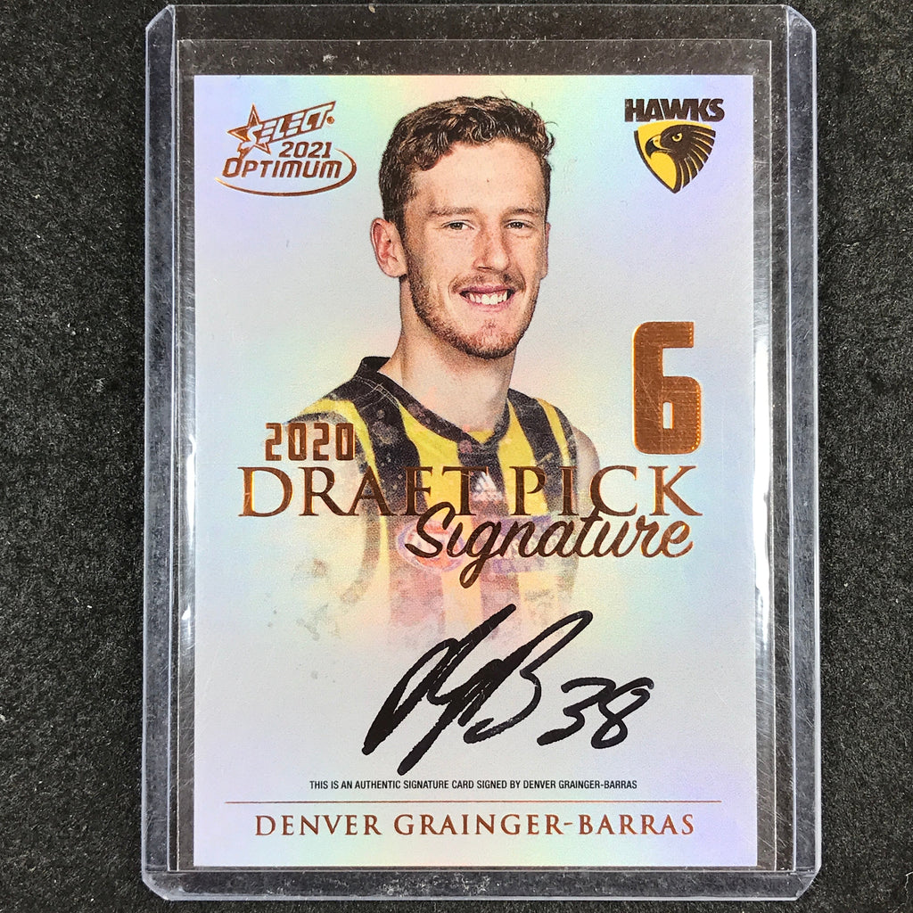 2021 Select AFL Optimum DENVER GRAINGER-BARRAS Draft Signature Copper ...
