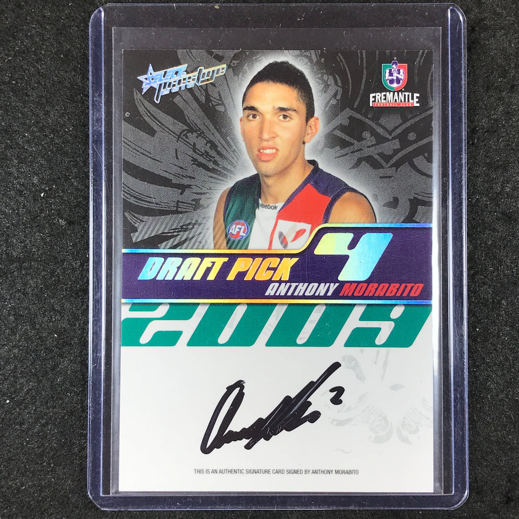 2010 Select AFL Prestige ANTHONY MORABITO Draft Pick Signature 194/400 ...